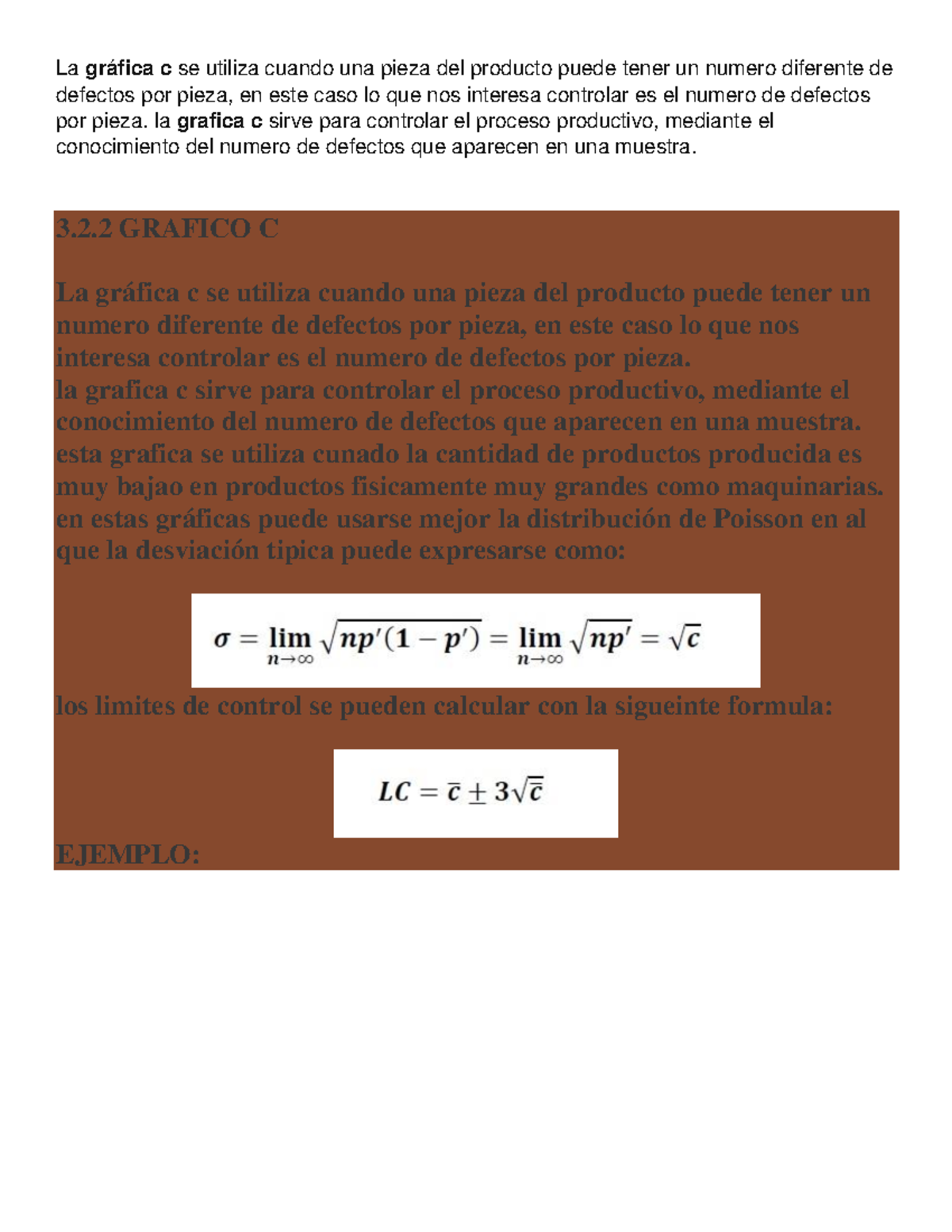 Elaboración y definición de Grafico C - La gráfica c se utiliza cuando ...
