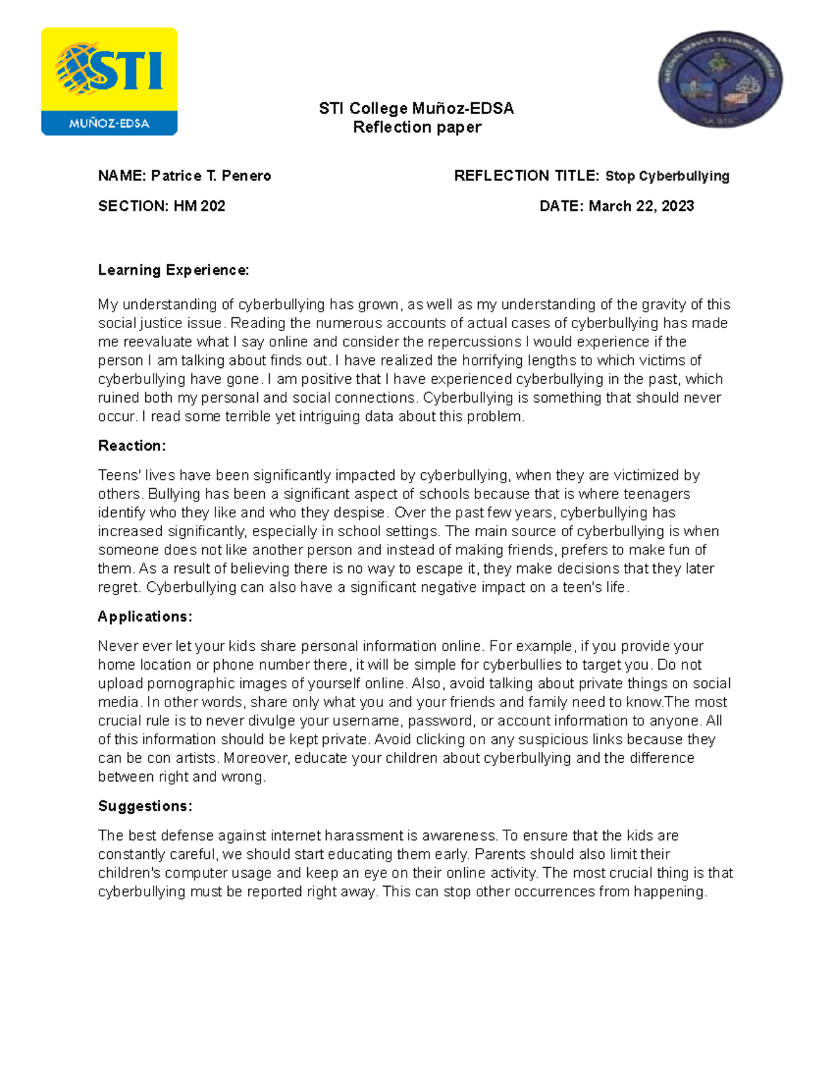 Stop Cyberbullying - It's all about the stop bullying - STI College ...