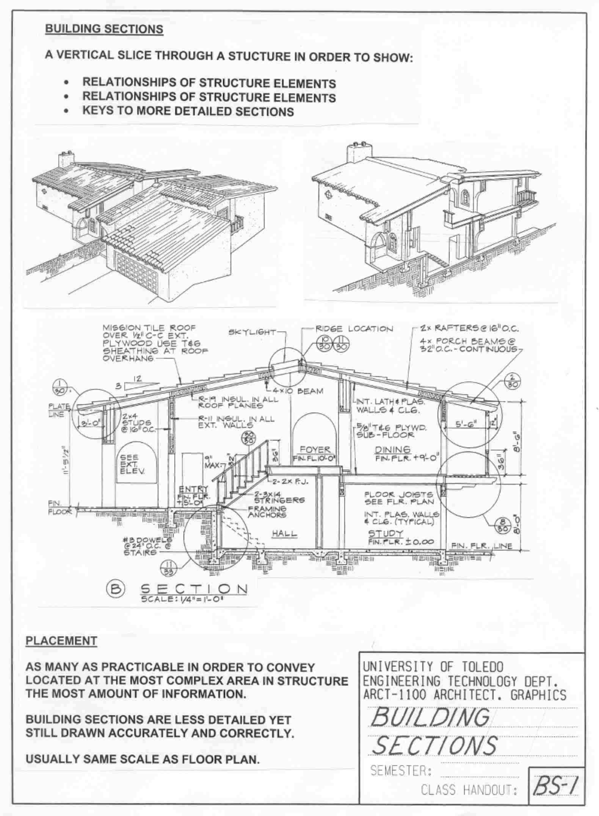 Building sections - notes - BUILDING SECTIONS A VERTICAL SLICE THROUGH ...