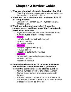 Biology chap. 1 review guide - Chapter 1 Review Guide Know and describe ...