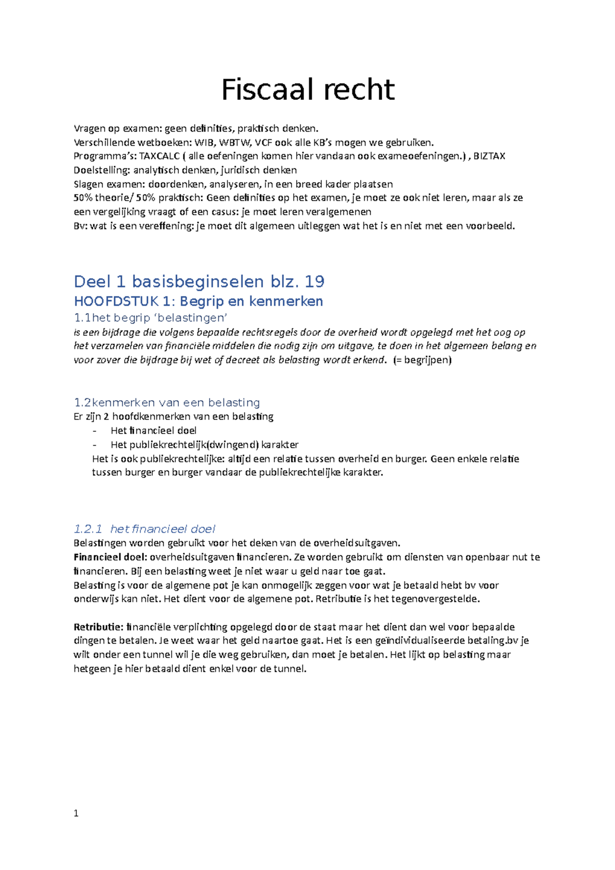 Fiscaal-rechtxx-2019 - Fiscaal recht Vragen op examen: geen definities ...