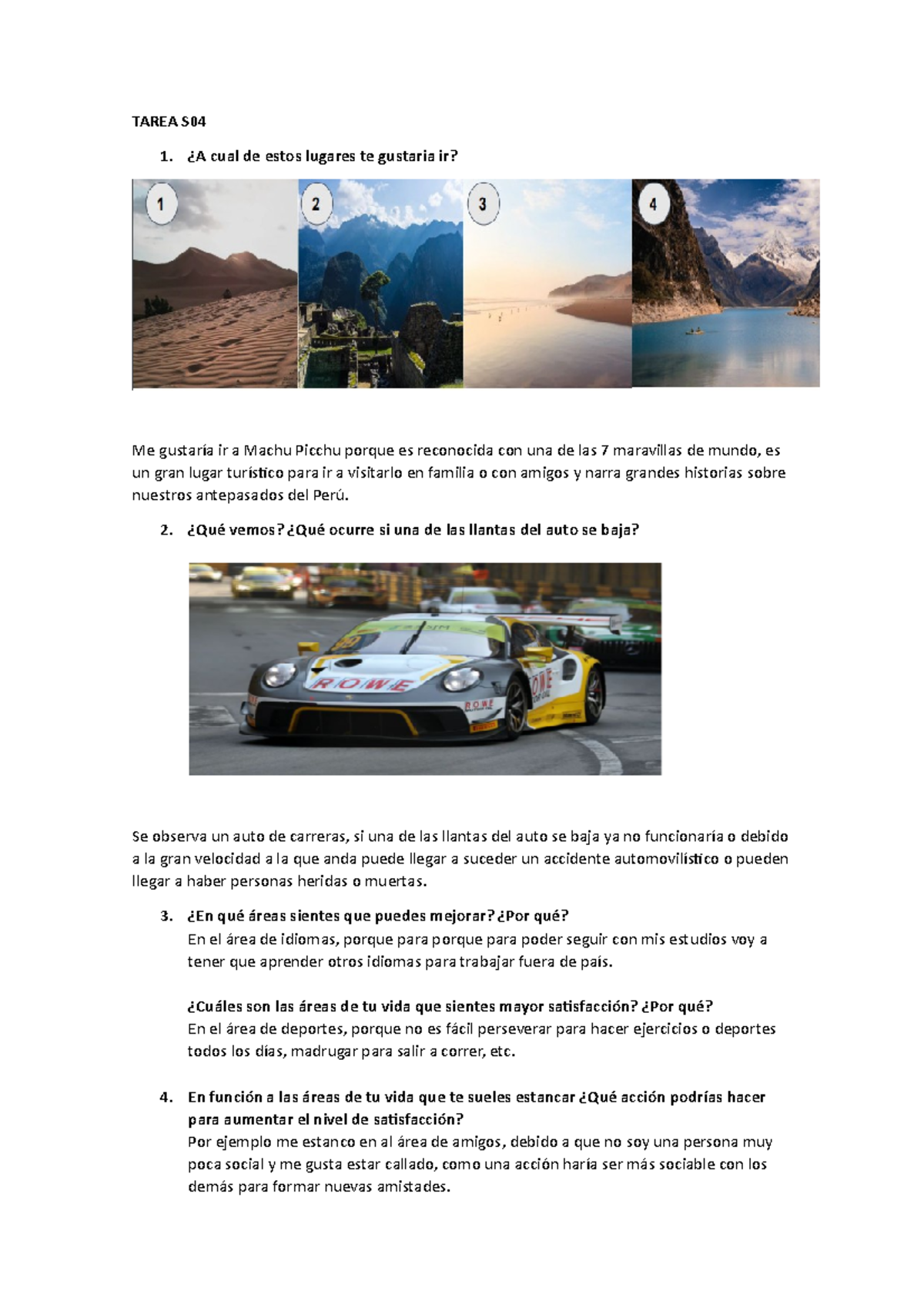 S04 - NTRJYJOL - TAREA S ¿A cual de estos lugares te gustaria ir? Me ...