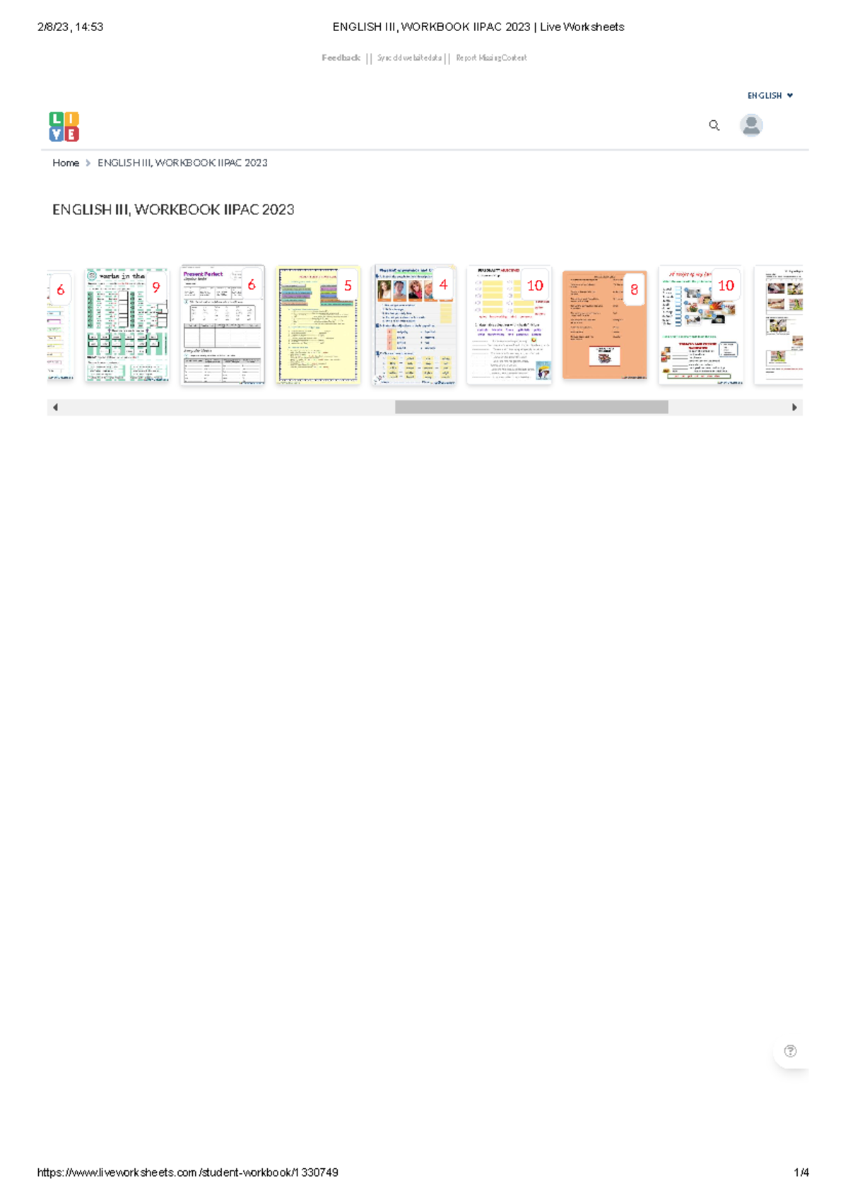 25 Edgar Vasquez liveworksheets 19 02 08 23 - Feedback || Sync old website data || Report ...