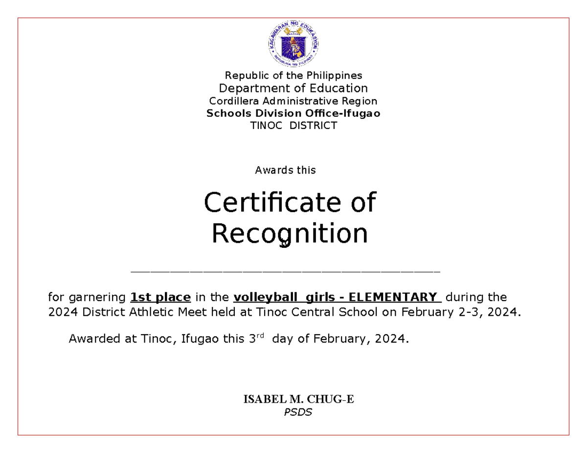 Certificate-winning - Certificate template - Republic of the ...