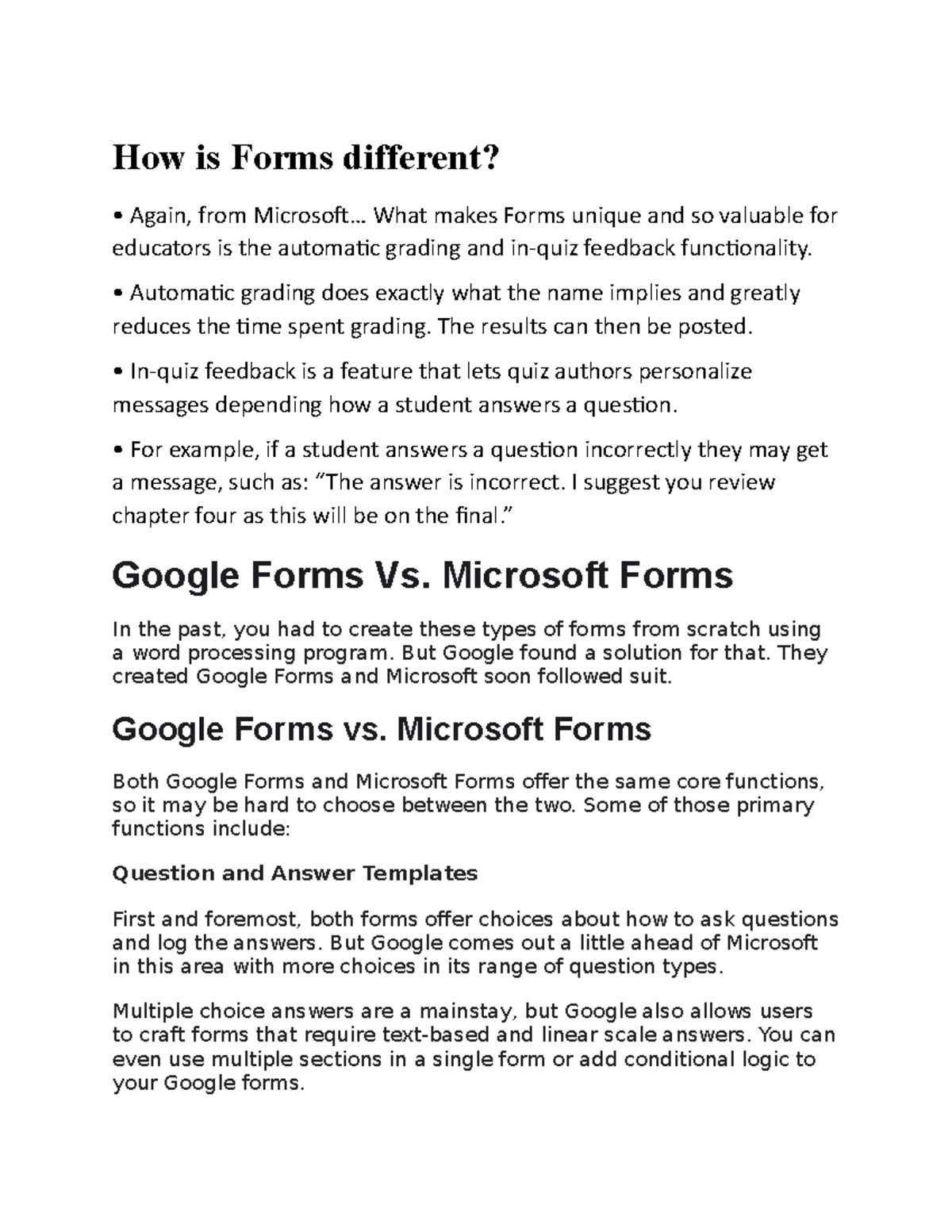How is Forms different - Lecture notes 1 - How is Forms different ...