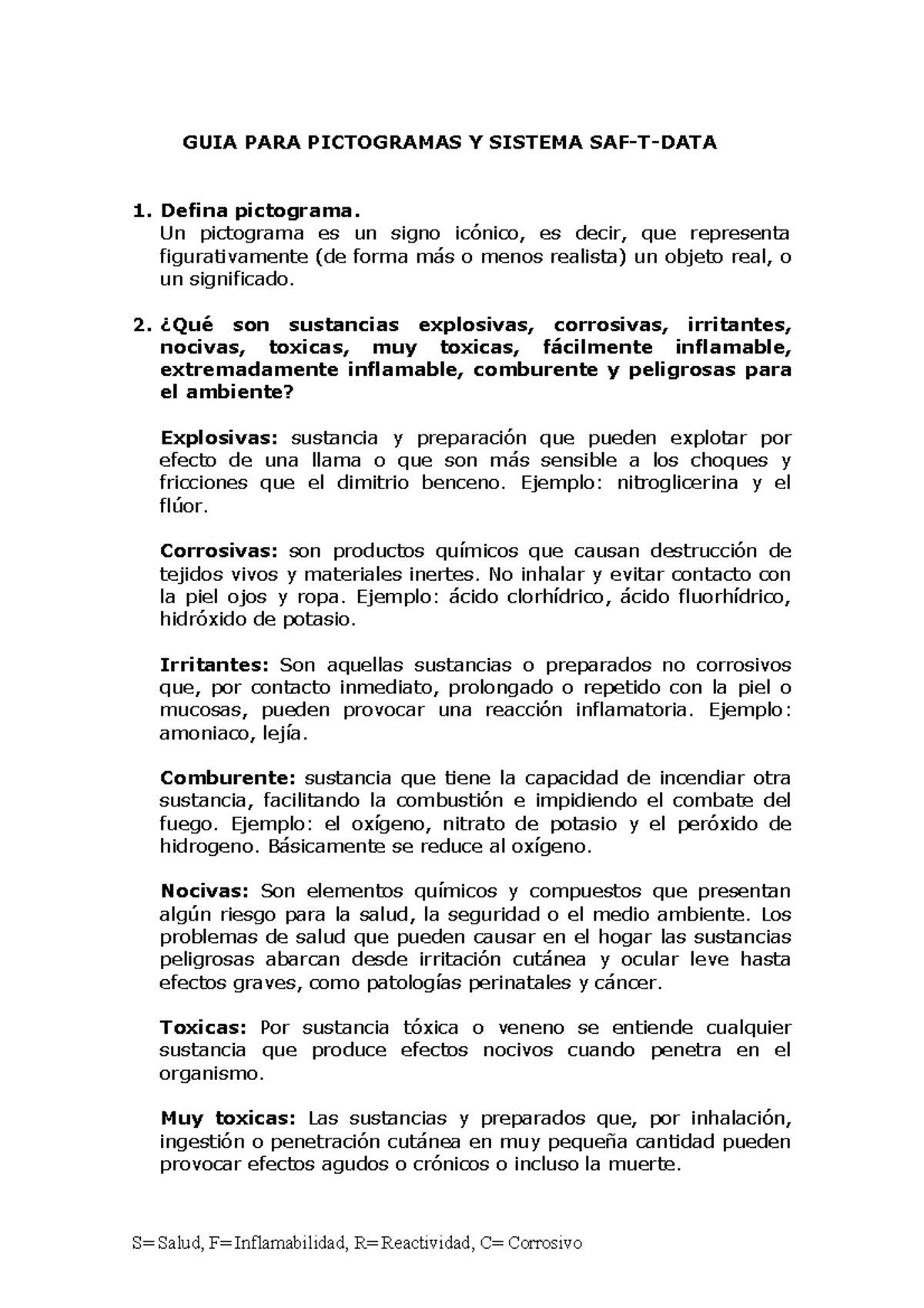 GUIA PARA Pictogramas Y Sistema SAF-T-DATA - GUIA PARA PICTOGRAMAS Y ...