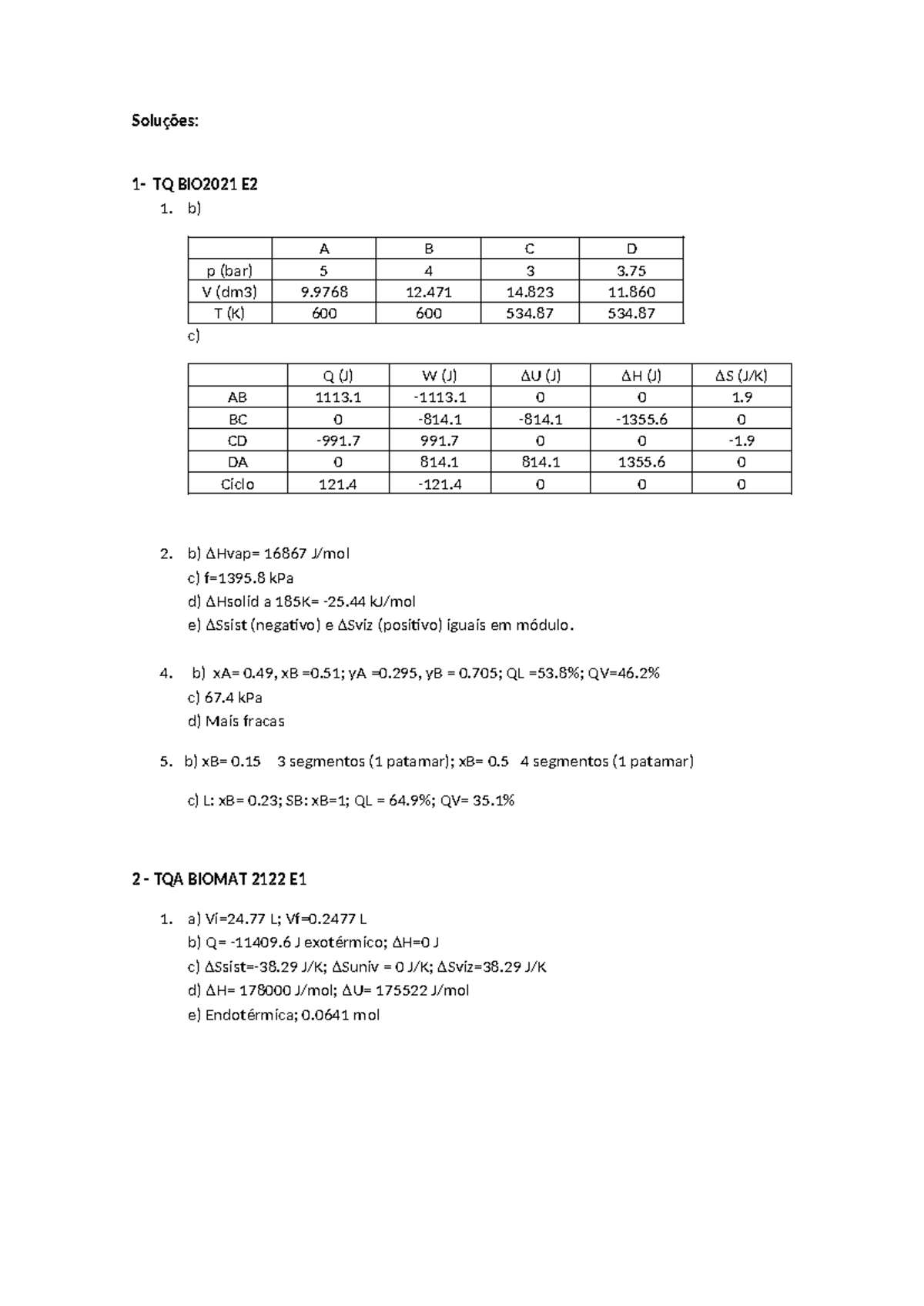 Solucoes dos exames - Respostas de exercícios anteriormente colocados ...