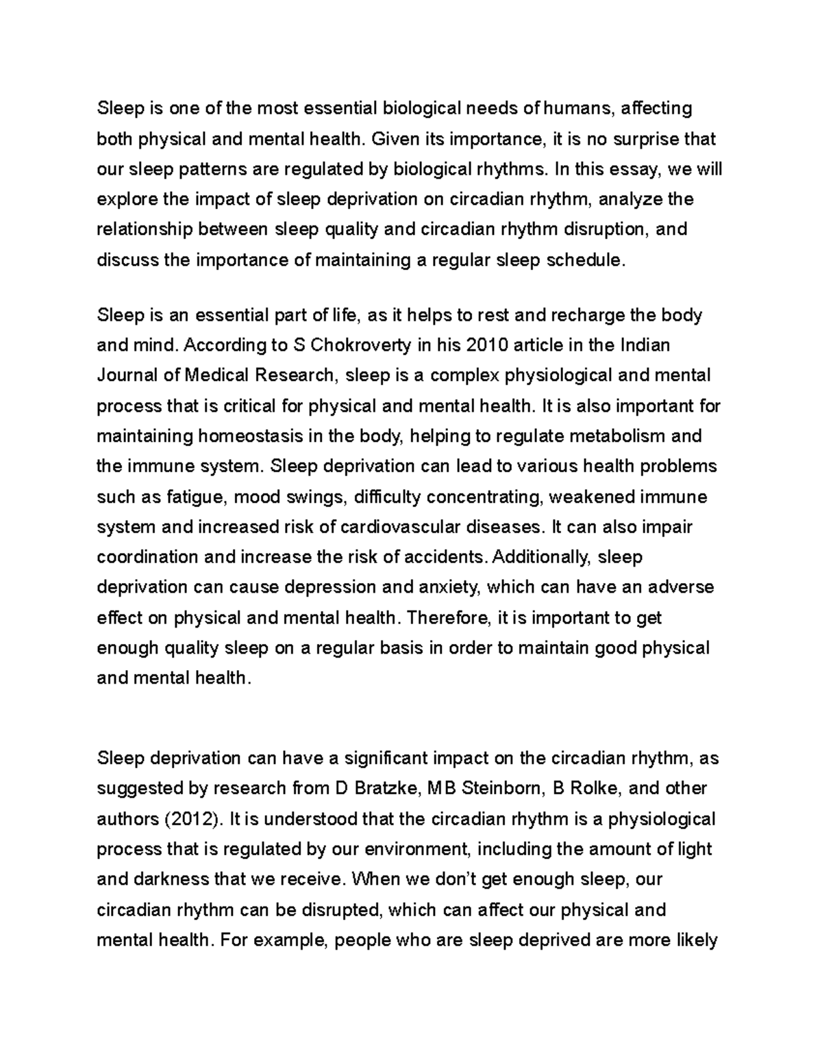 Sleep and Biological Rhythms Biological Rhythms - Sleep is one of the ...