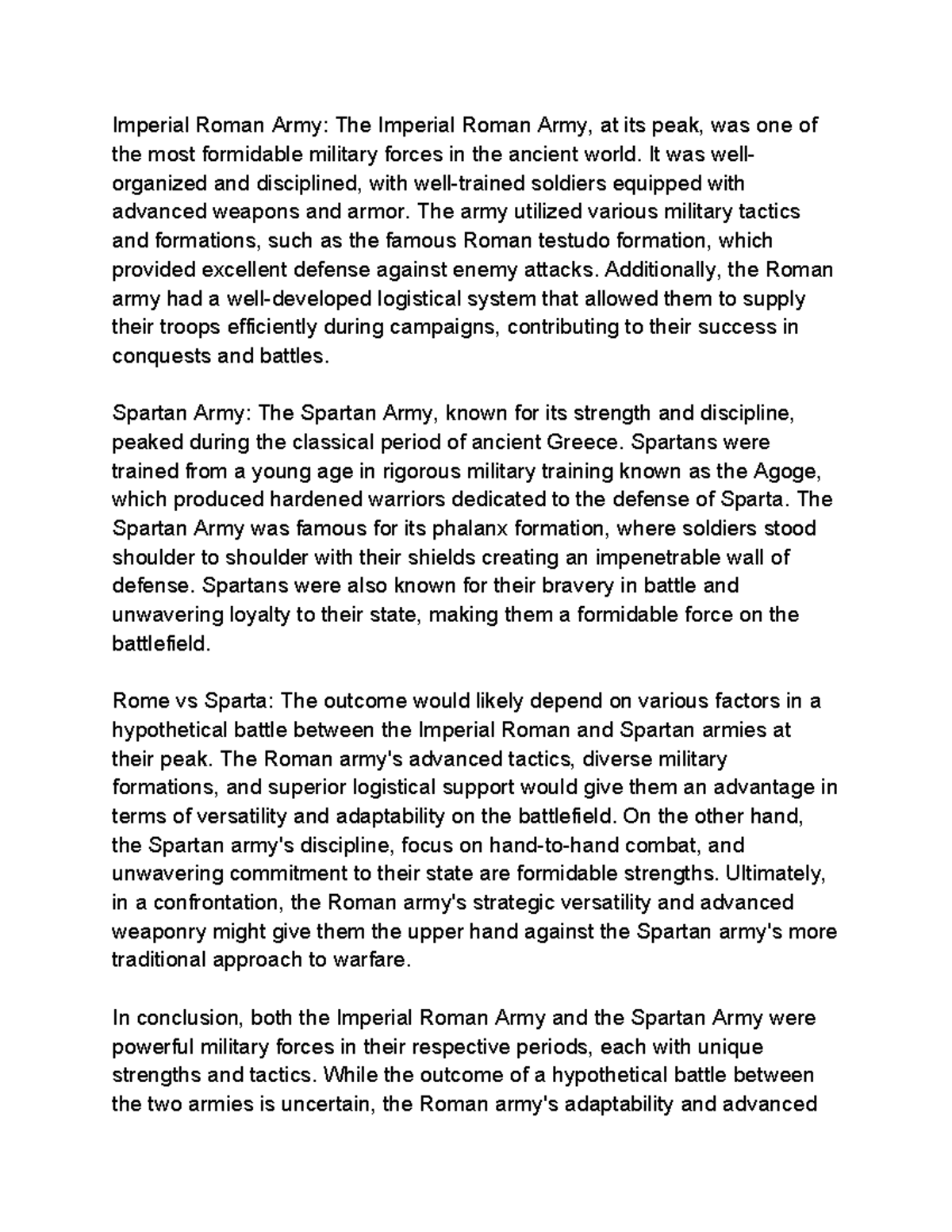 Spartan & Roman Military Essay - Imperial Roman Army: The Imperial ...