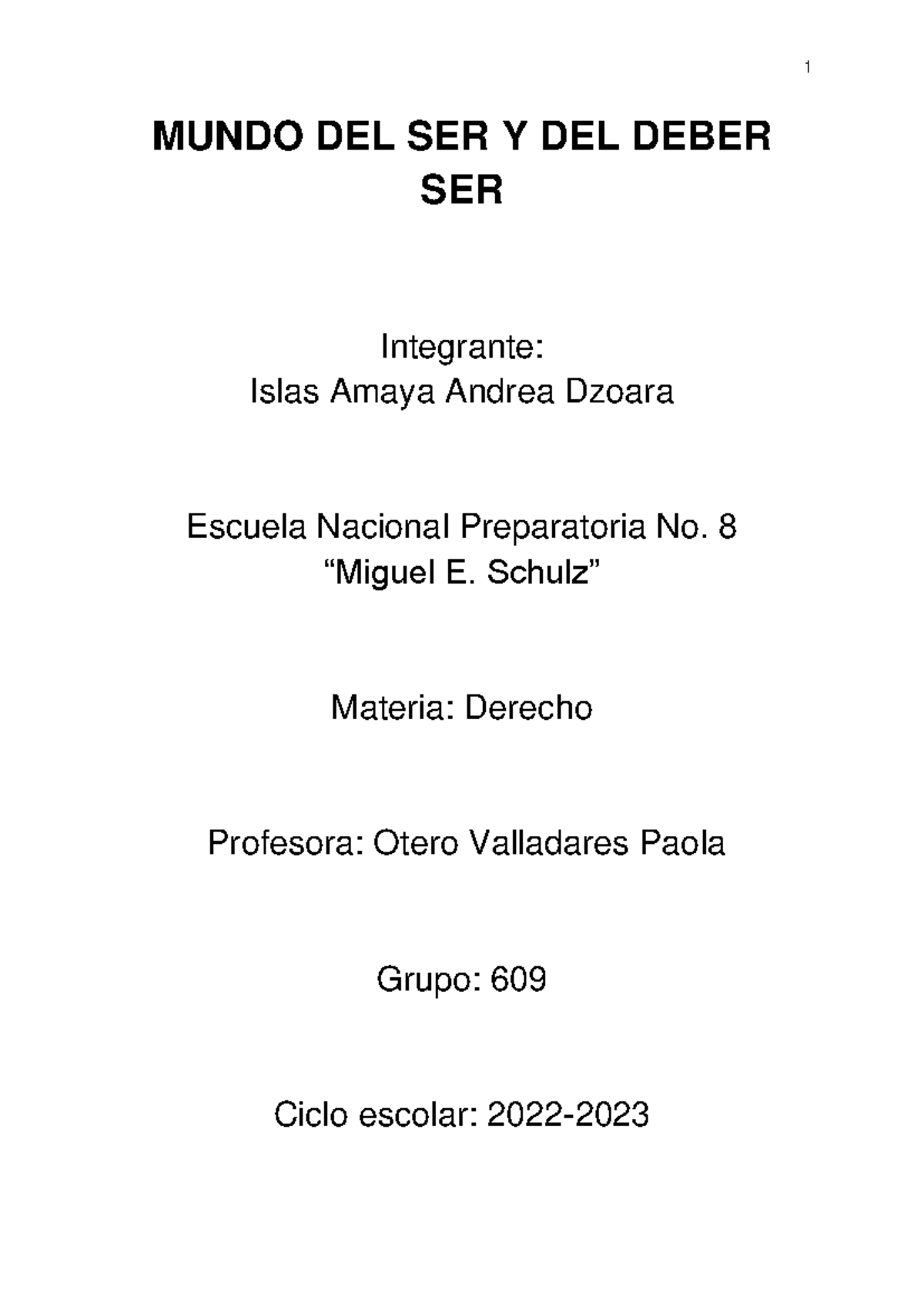 Mundo DEL SER Y DEL Deber SER 609 Islas Amaya Andrea Dzoara - MUNDO DEL ...
