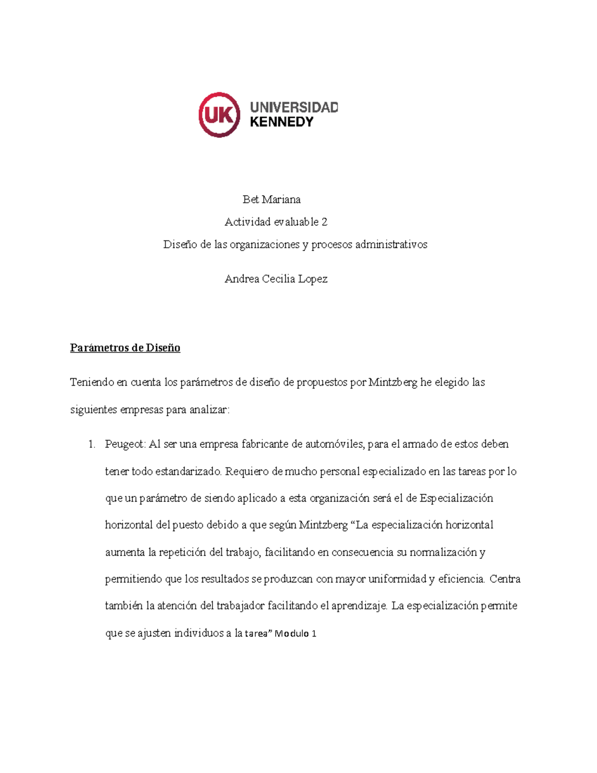 Actividad evaluable 2A - Bet Mariana Actividad evaluable 2 Diseño de ...
