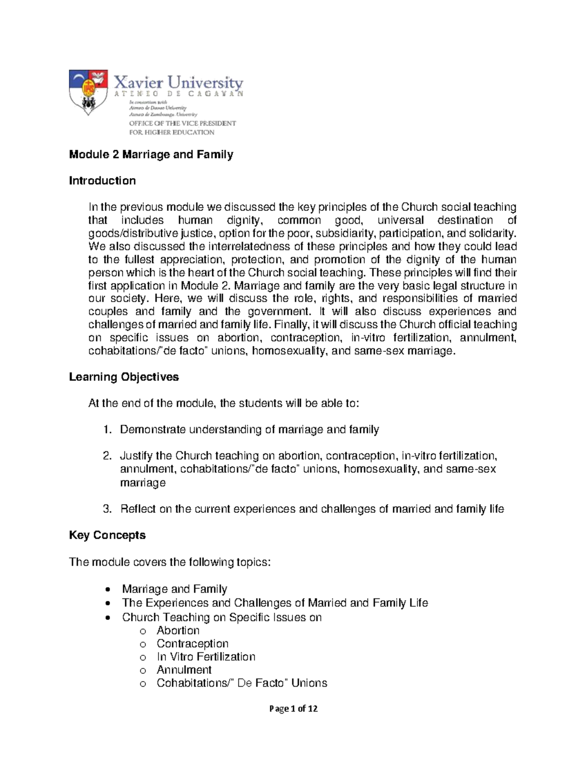 Module 2 Study Guide - Module 2 Marriage and Family Introduction In the ...
