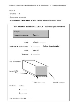 Ielts listening sample task 5 matching - PART 3 Questions 21 - 25 What ...