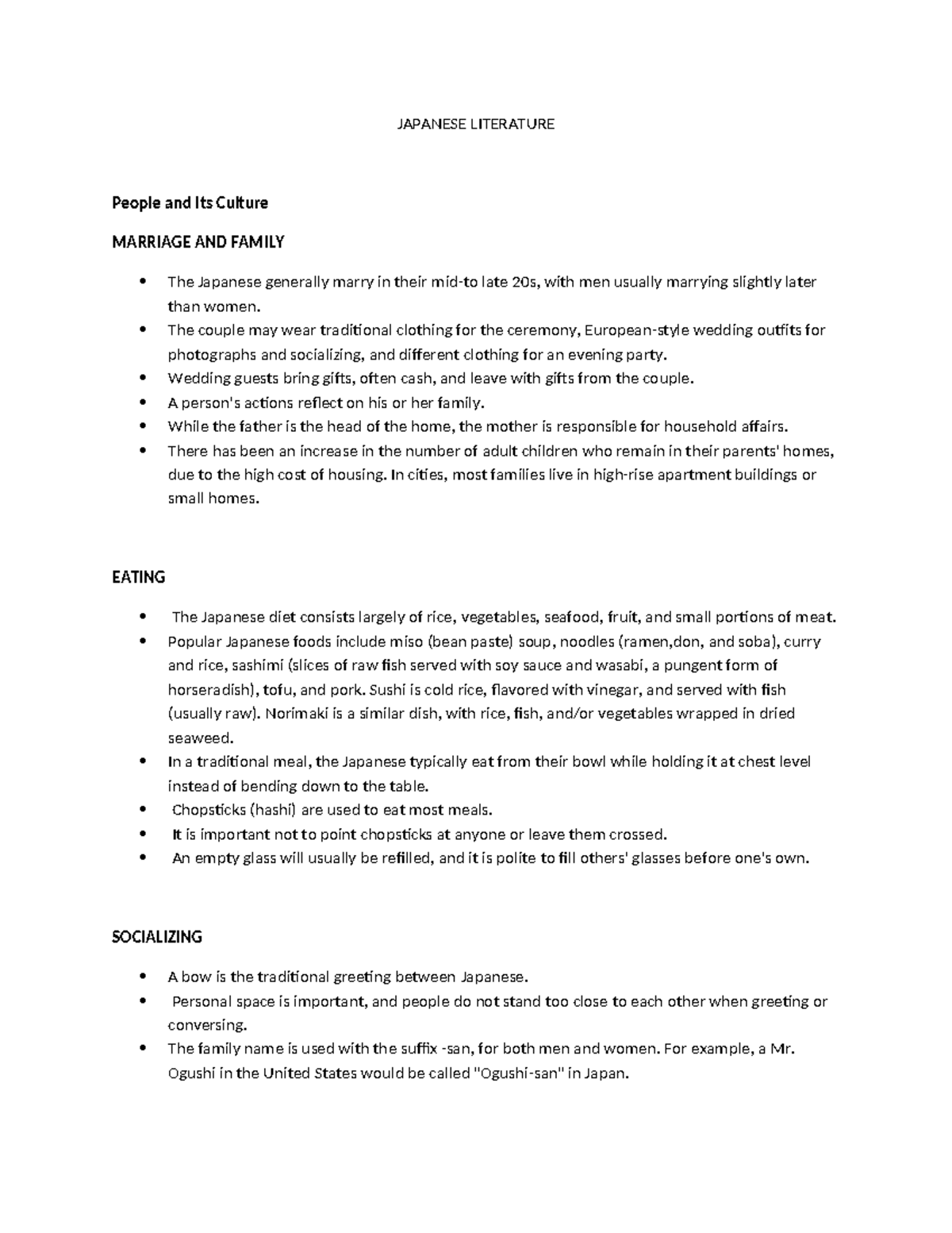 Japanlitwrittenreport - JAPANESE LITERATURE People and Its Culture ...