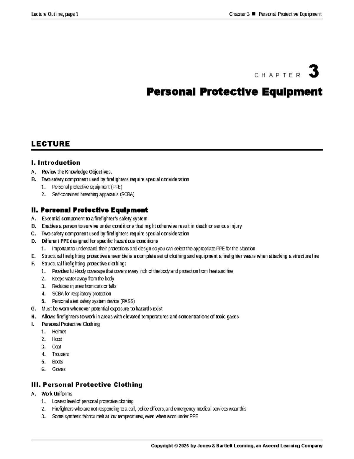 9781284298260 LOUT CH03 - C H A P T E R 3 Personal Protective Equipment ...