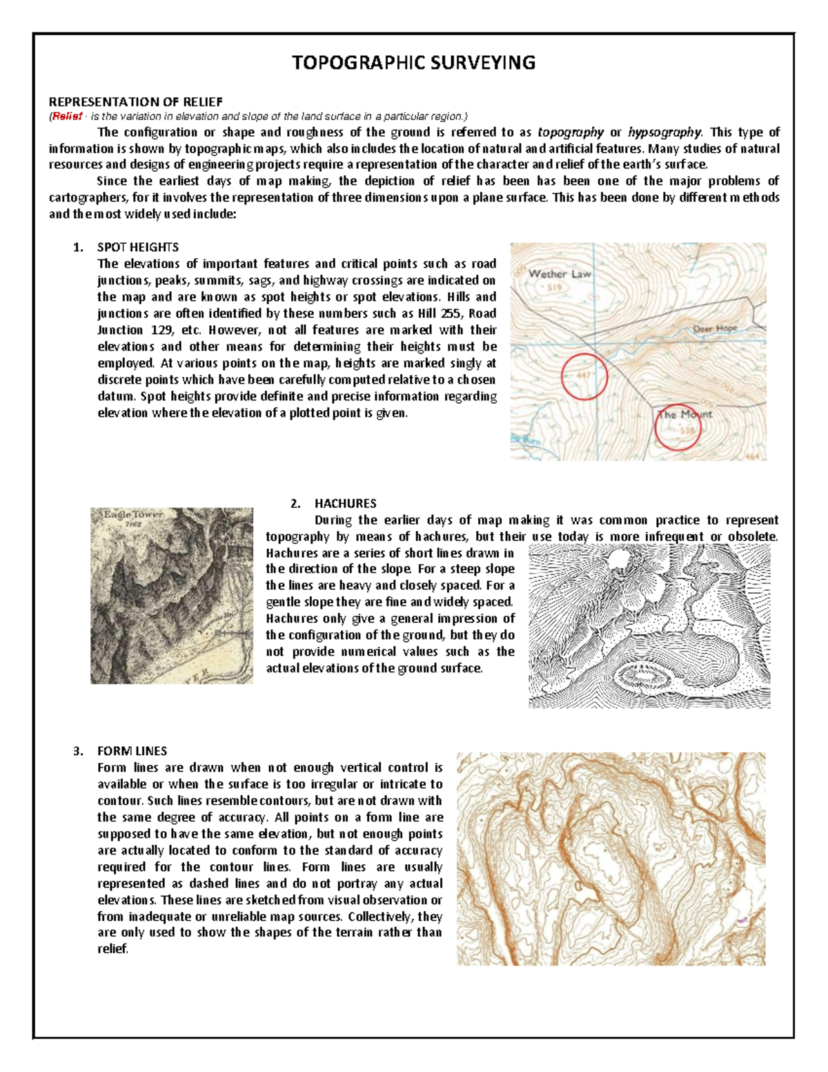 Topic 10 Topographic Surveying - TOPOGRAPHIC SURVEYING REPRESENTATION ...