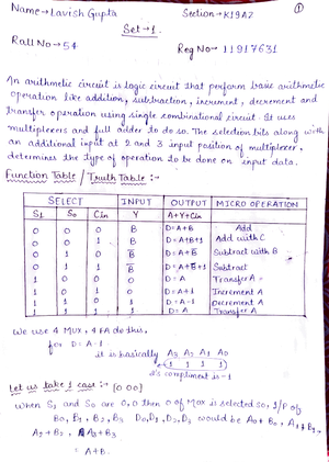 Computer Organisation and Design - CSE211:COMPUTER ORGANIZATION AND DESIGN Course Outcomes ...