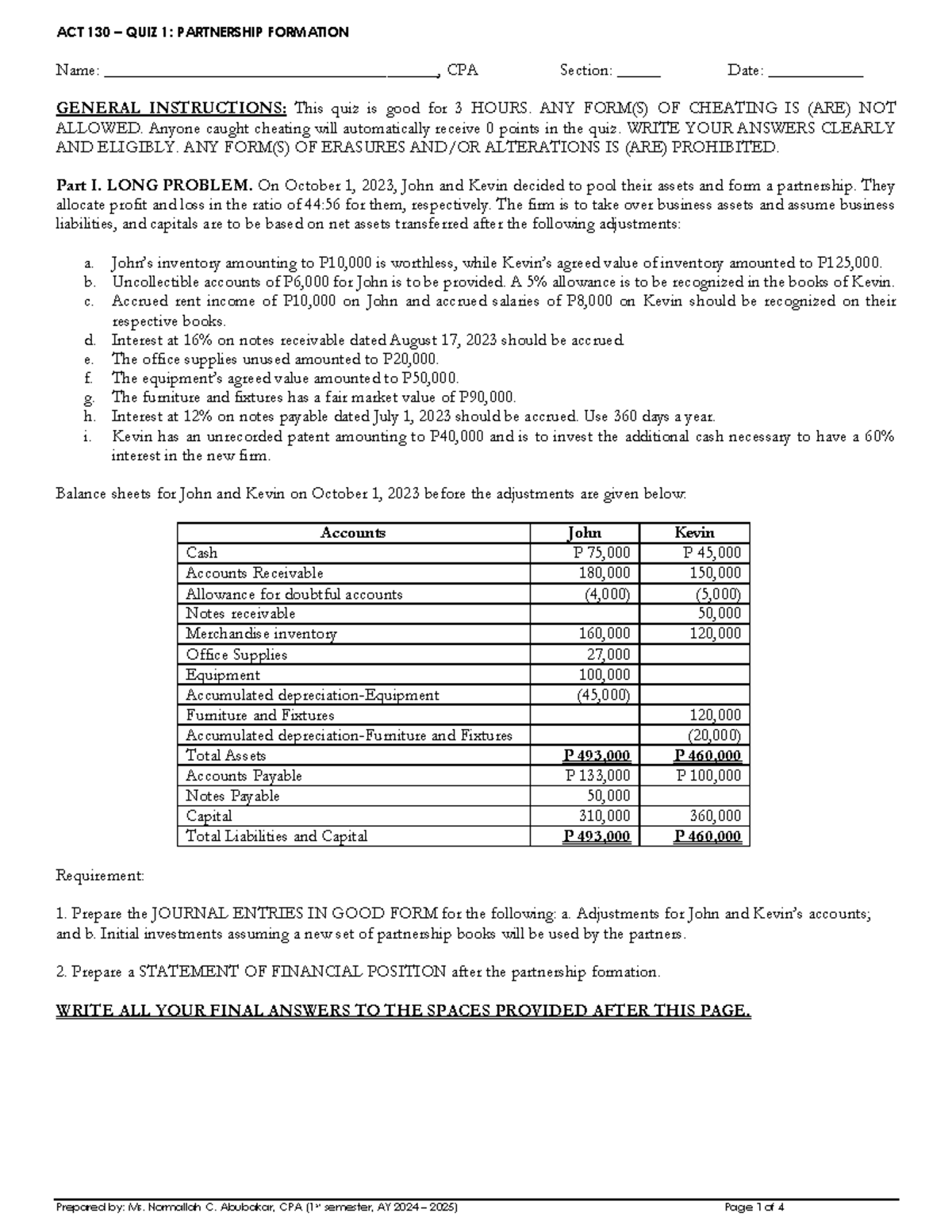 Special Transaction - Name ...