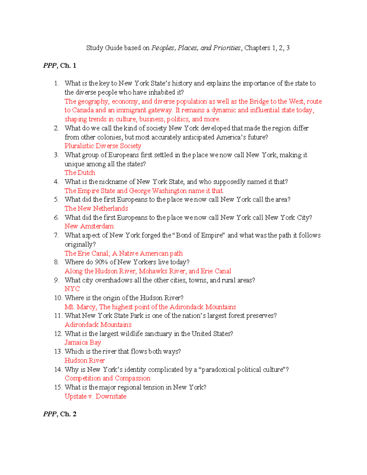 NYS History Study Guide Quiz 1 - Study Guide based on Peoples, Places ...