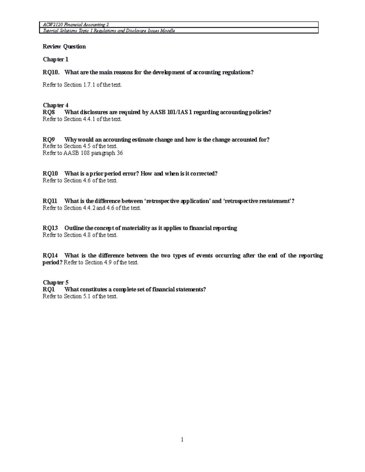 ACW2120 Topic 1Tutorial Solutions Moodle S 1 2021 - Tutorial Solutions ...