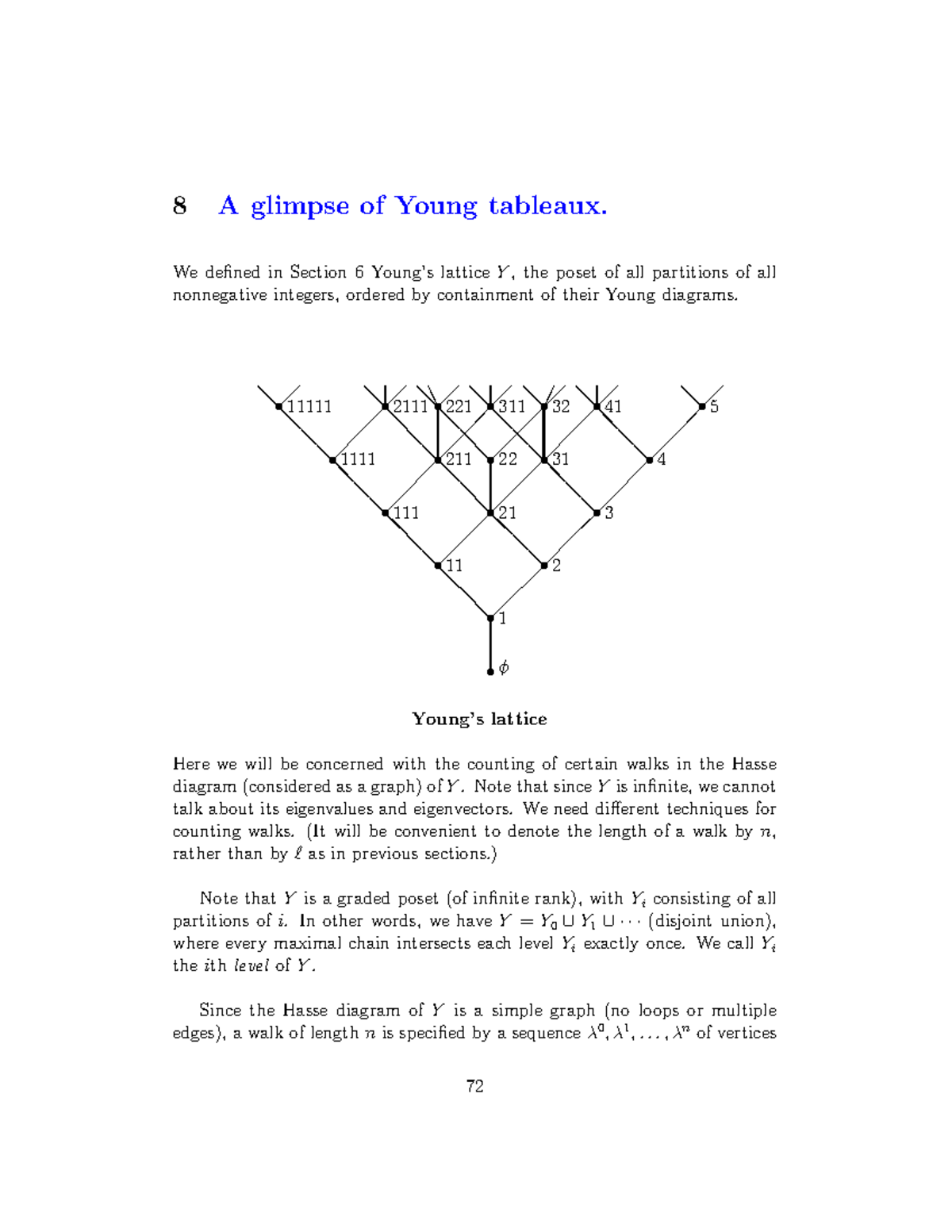 A glimpse of Young tableaux - We defined in Section 6 Young’s lattice Y ...