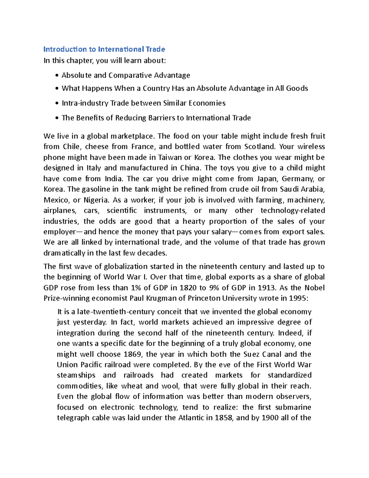 Introduction to International Trade - The food on your table might ...