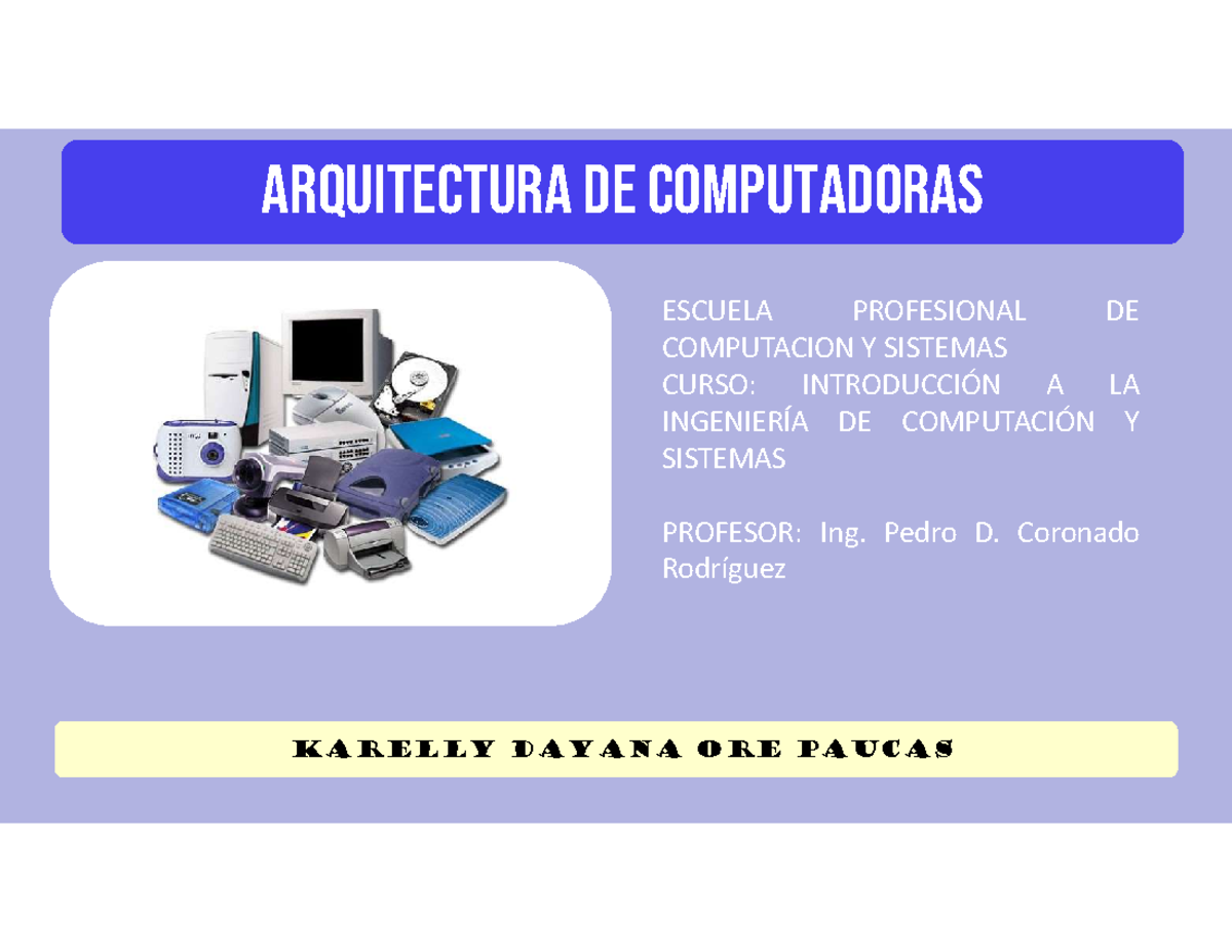 Arquitectura de computadoras y redes - ####### KARELLY DAYANA ORE ...