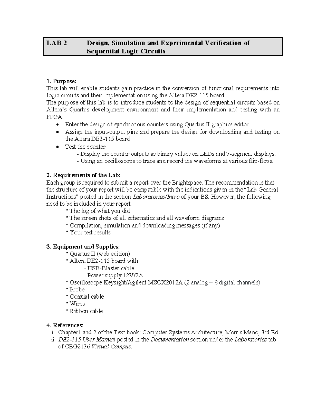 -CEG2136 F20230922 Lab2 - LAB 2 Design, Simulation and Experimental Verification of Sequential ...