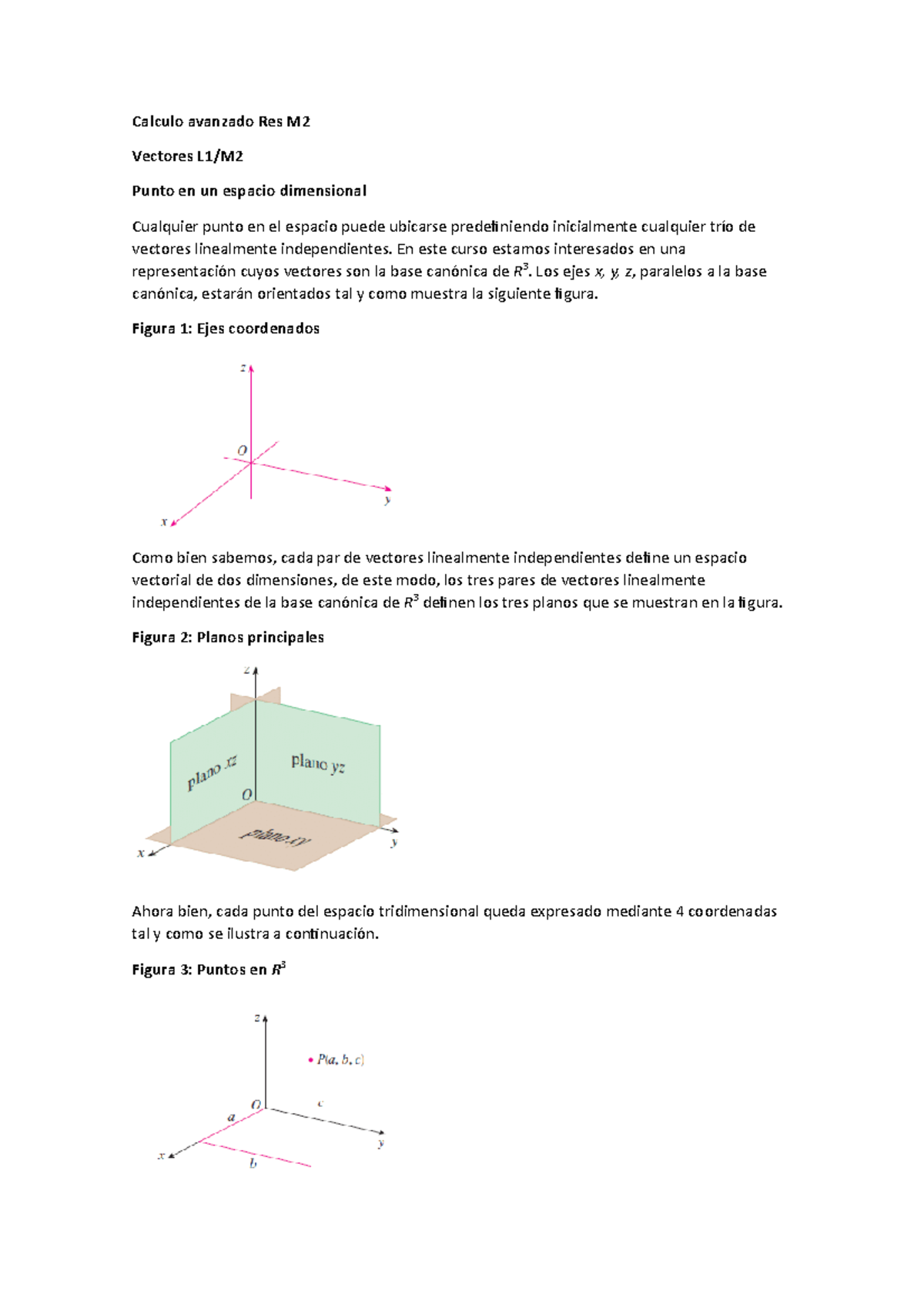 Calculo avanzado Res M2 - Calculo avanzado Res M Vectores L1/M Punto en ...