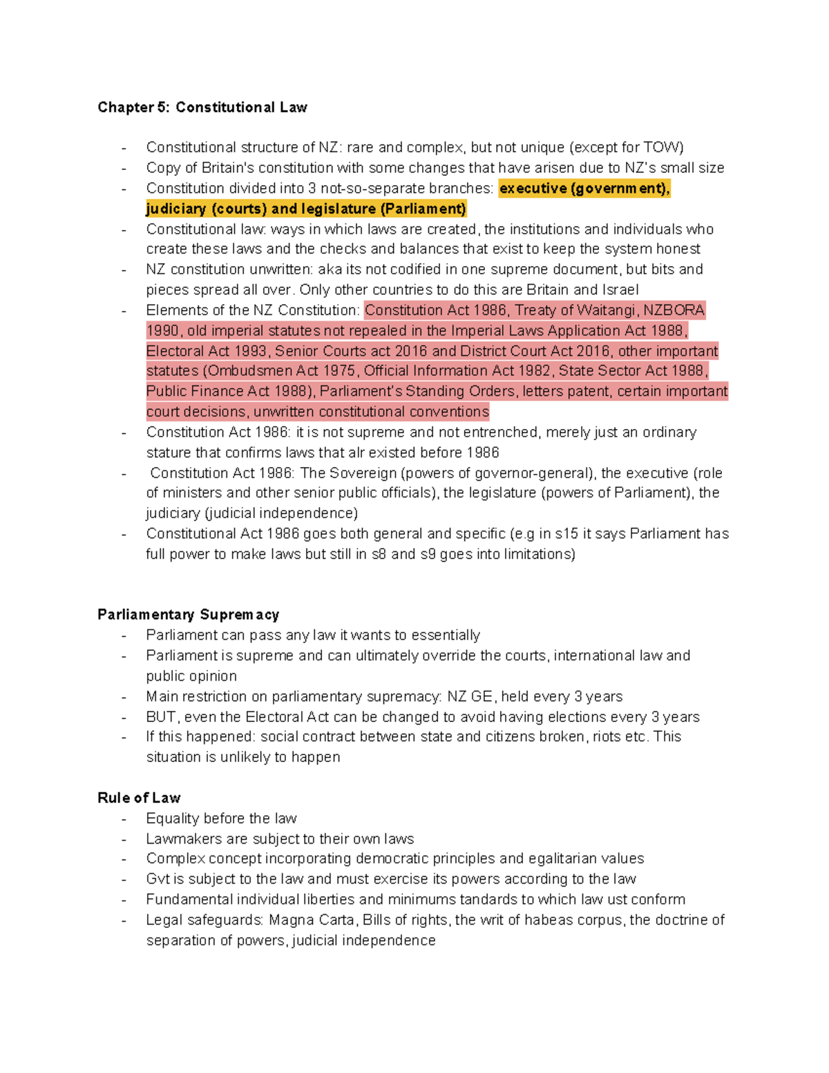 Law Alive notes - Chapter 5: Constitutional Law Constitutional ...