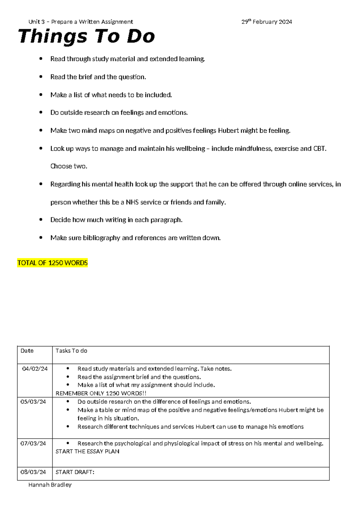 Unit 3 - Preparing a Written Assignment - Unit 3 – Prepare a Written ...