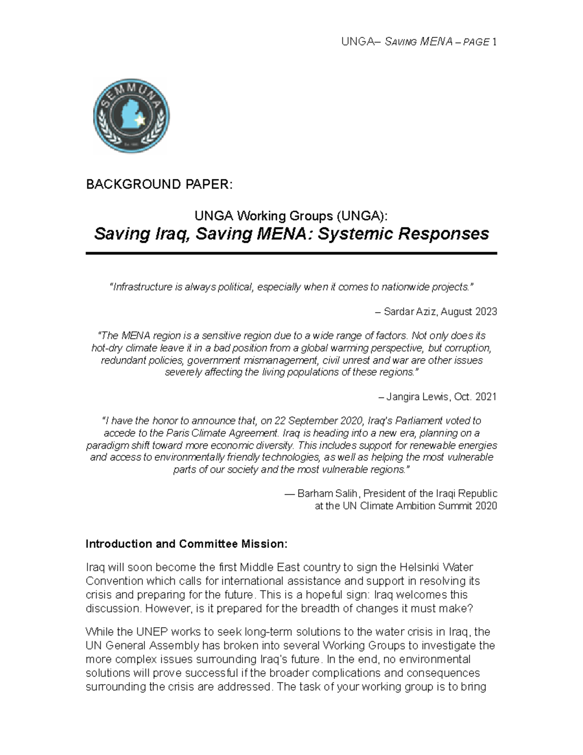 2023 semmuna background guide - unga working groups - BACKGROUND PAPER: UNGA Working Groups ...