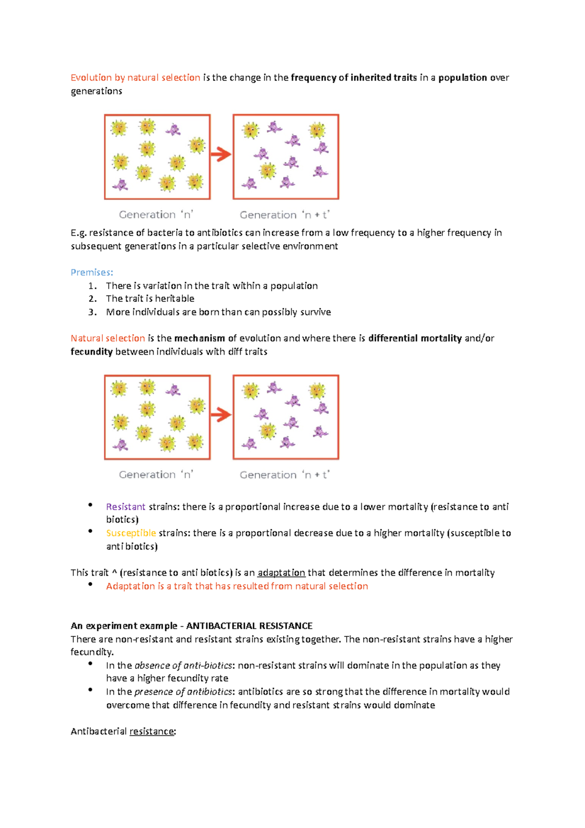 Natural selection and speciation - Evolution by natural selection is ...