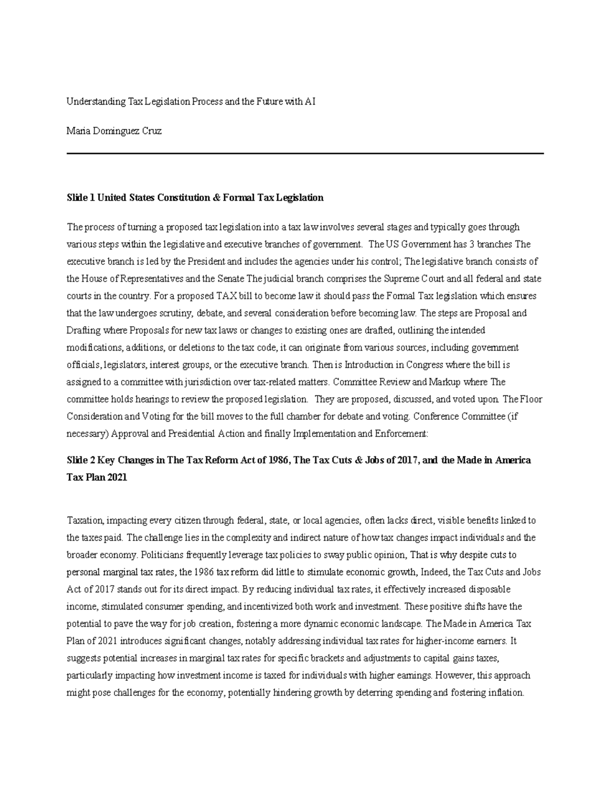 Understanding Tax Legislation Process and the Future with AI - The US ...