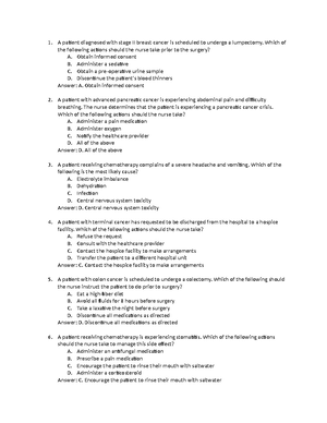 ENT question and answer - Question The clinic nurse is preparing to ...