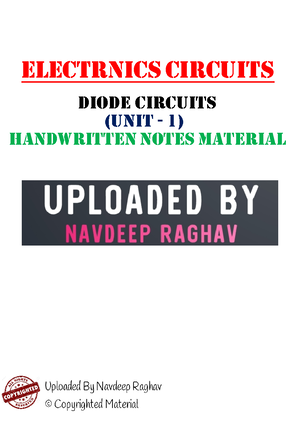 Electronic Circuits(Unit 2) - Bipolar Junction Transistor Handwritten ...