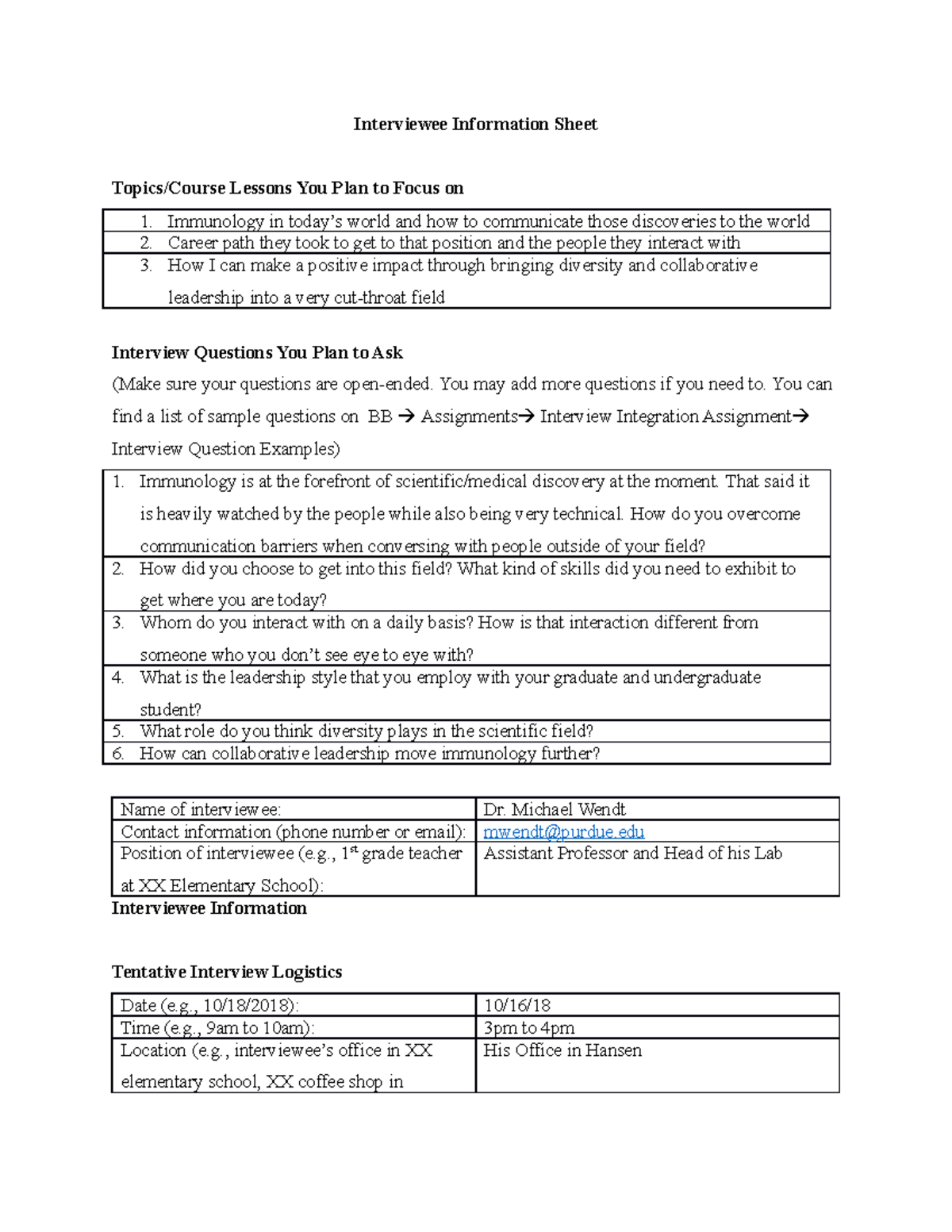 Interviewee Information Sheet Template(1) (1) - Interviewee Information ...