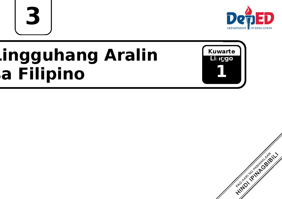 Lesson Exemplar template Filipino version 2 - 3 Linggo Kuwarte r 1 Gawaing Pampagkatuto sa ...