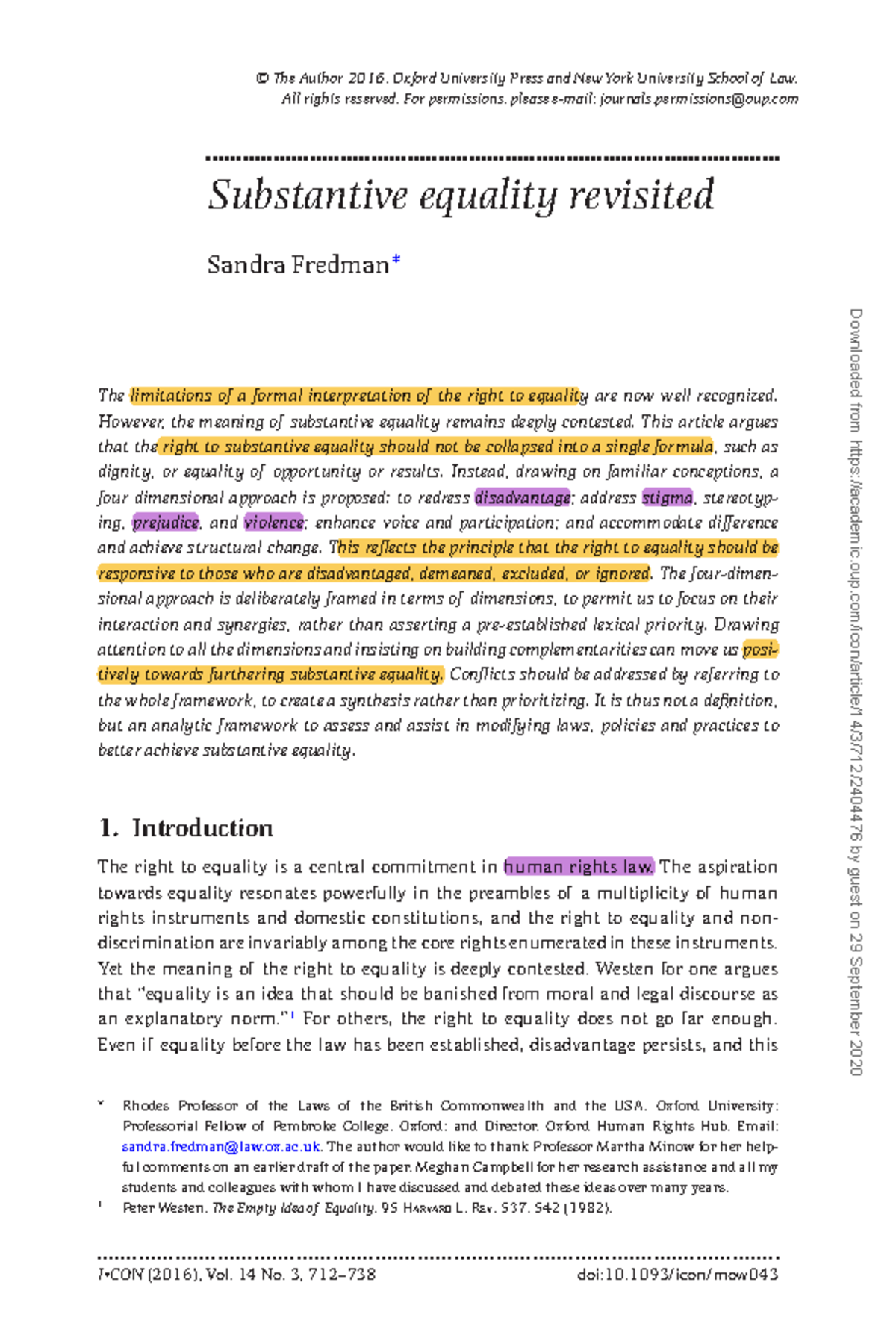 Substantive Equality Revisited - Studocu