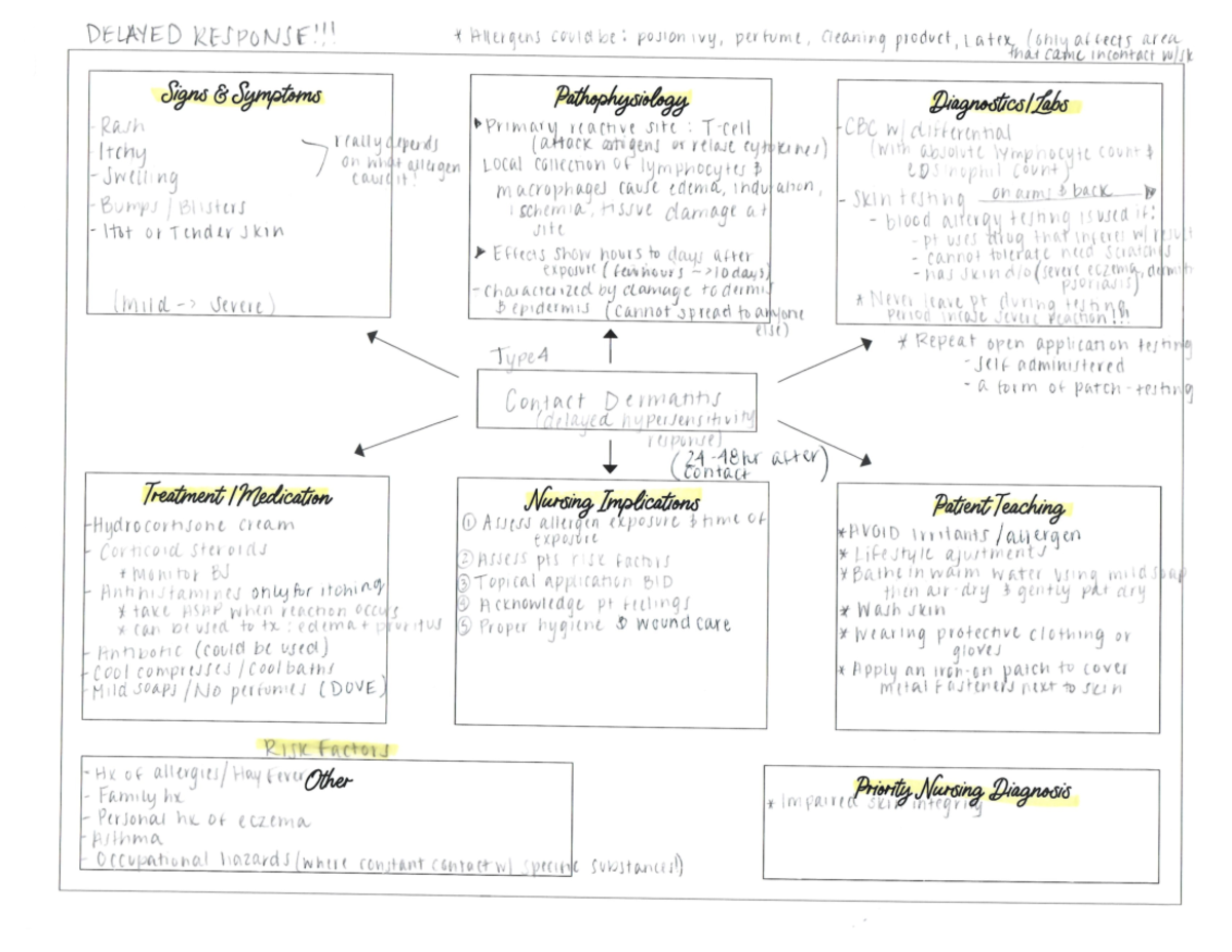 Contact Dermatitis Concept Map - NURS 2040 - CCRI - Studocu