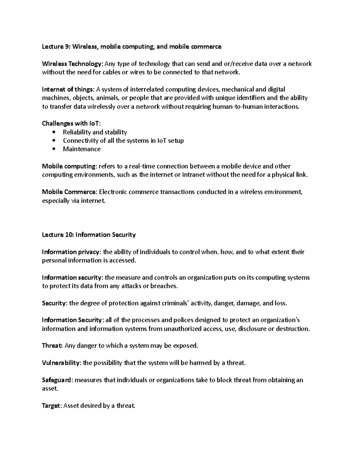 qdm sample midterm review with answers - Lecture 9: Wireless, mobile computing, and mobile ...