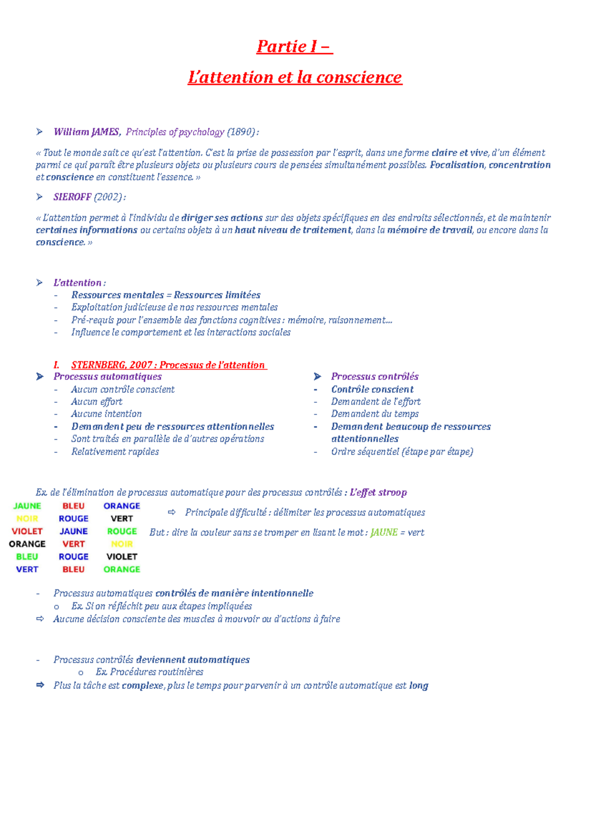 Partie I - L'attention et la conscience - Partie I – L’attention et la ...
