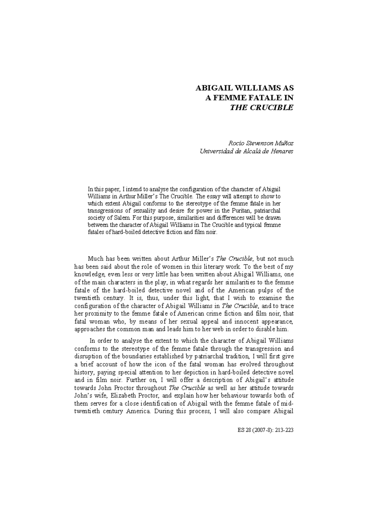 Abigail Williams As A Femme Fatale In The Crucible - ABIGAIL WILLIAMS ...