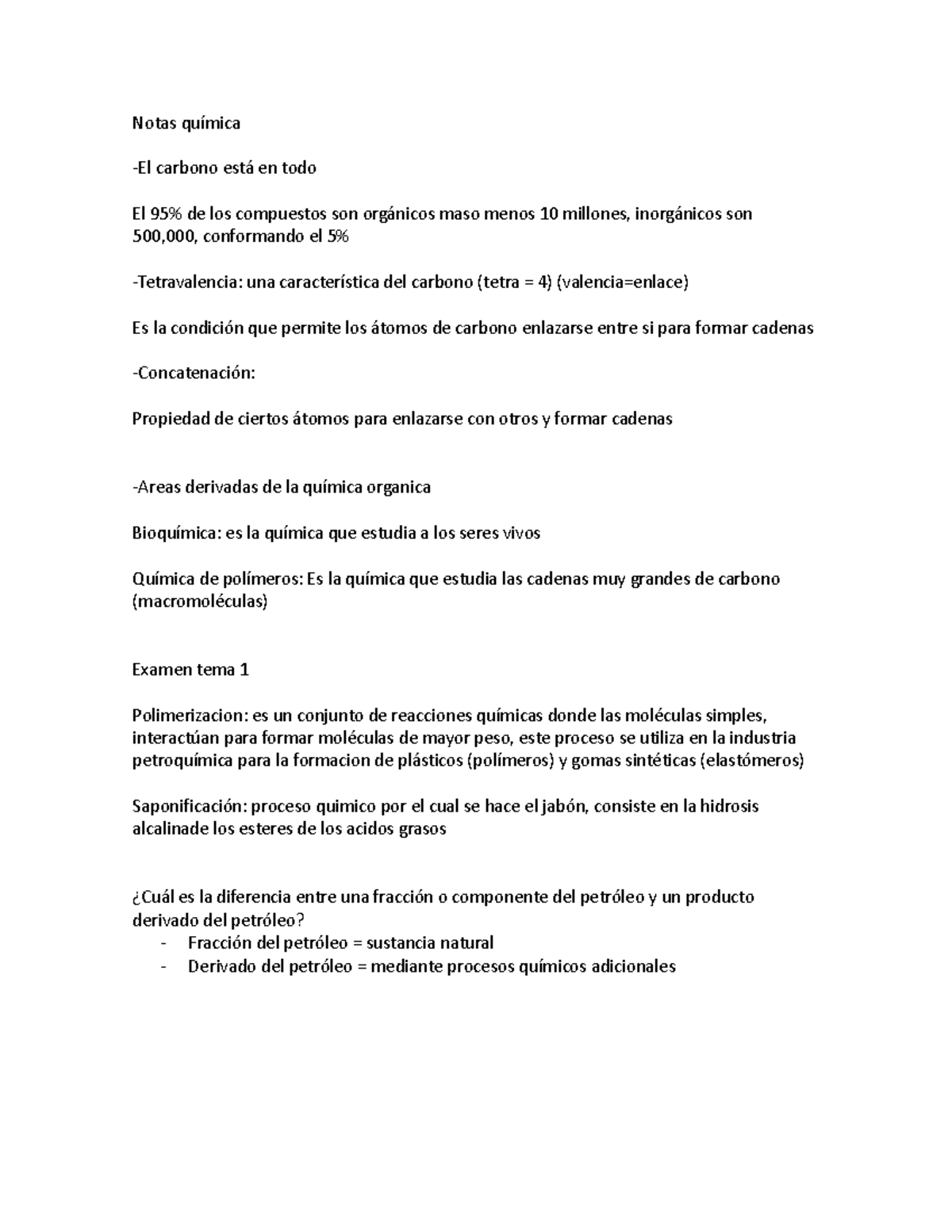 Notas química - Notas química -El carbono está en todo El 95% de los ...