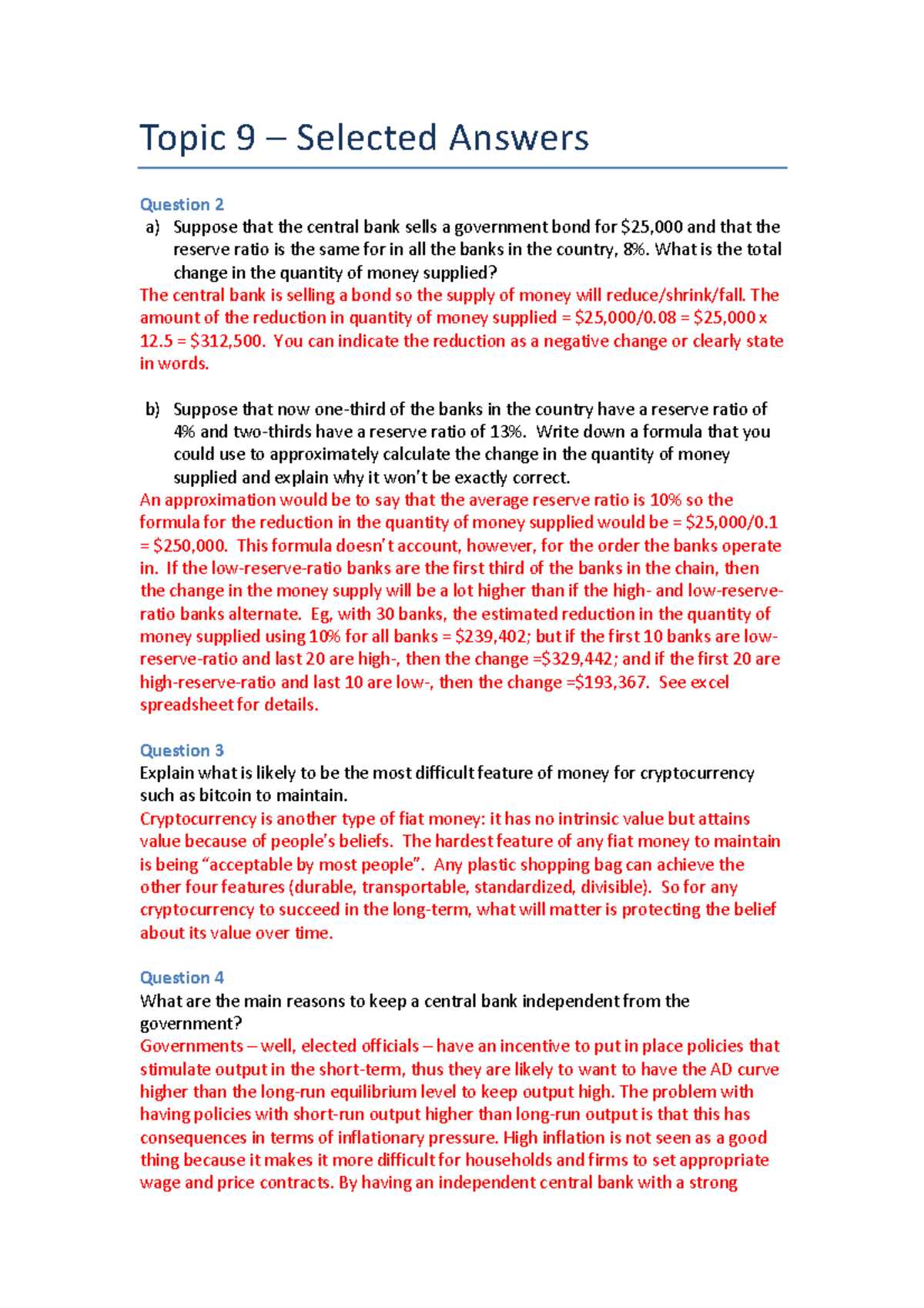 Week+5+Tutorial+Selected+Answers - Warning: TT: undefined function: 32 Topic 9 – S elected ...