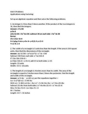 Unit 6 Problems - Systems of Equations - MA 109 - Studocu