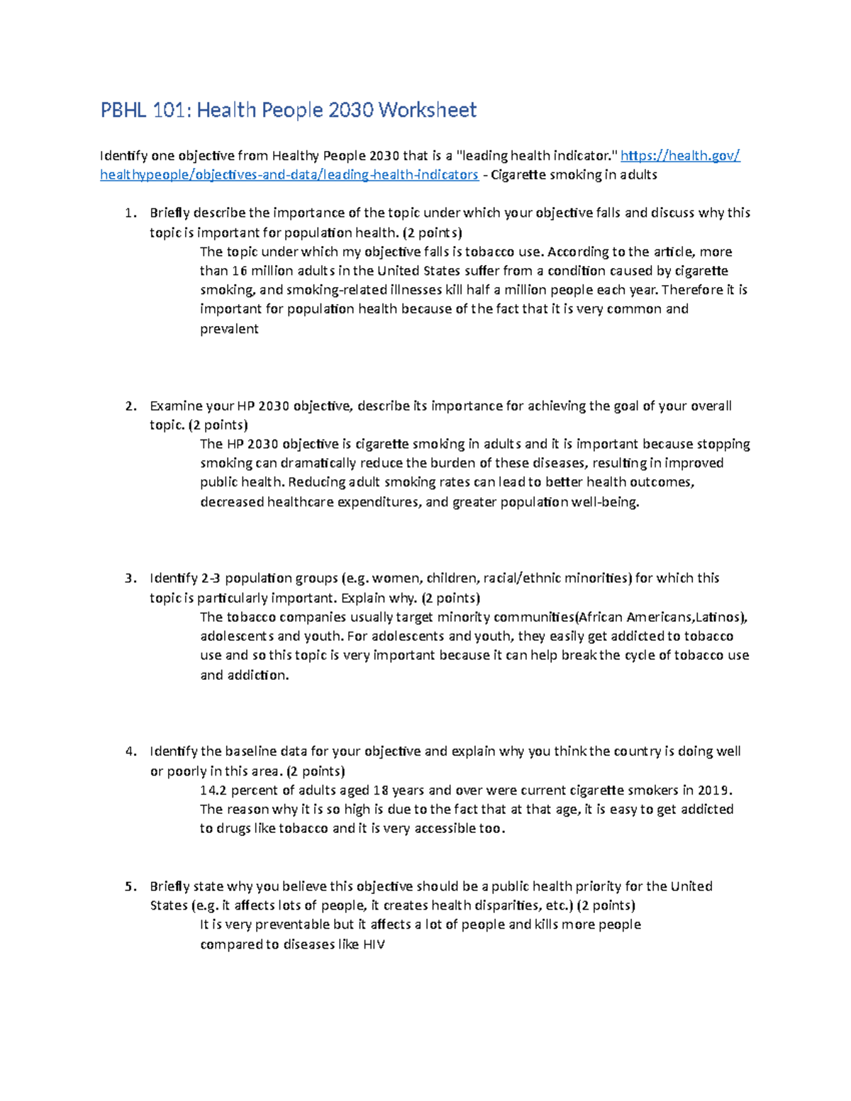 Health People 2030 Worksheet (1) pdf - PBHL 101: Health People 2030 ...
