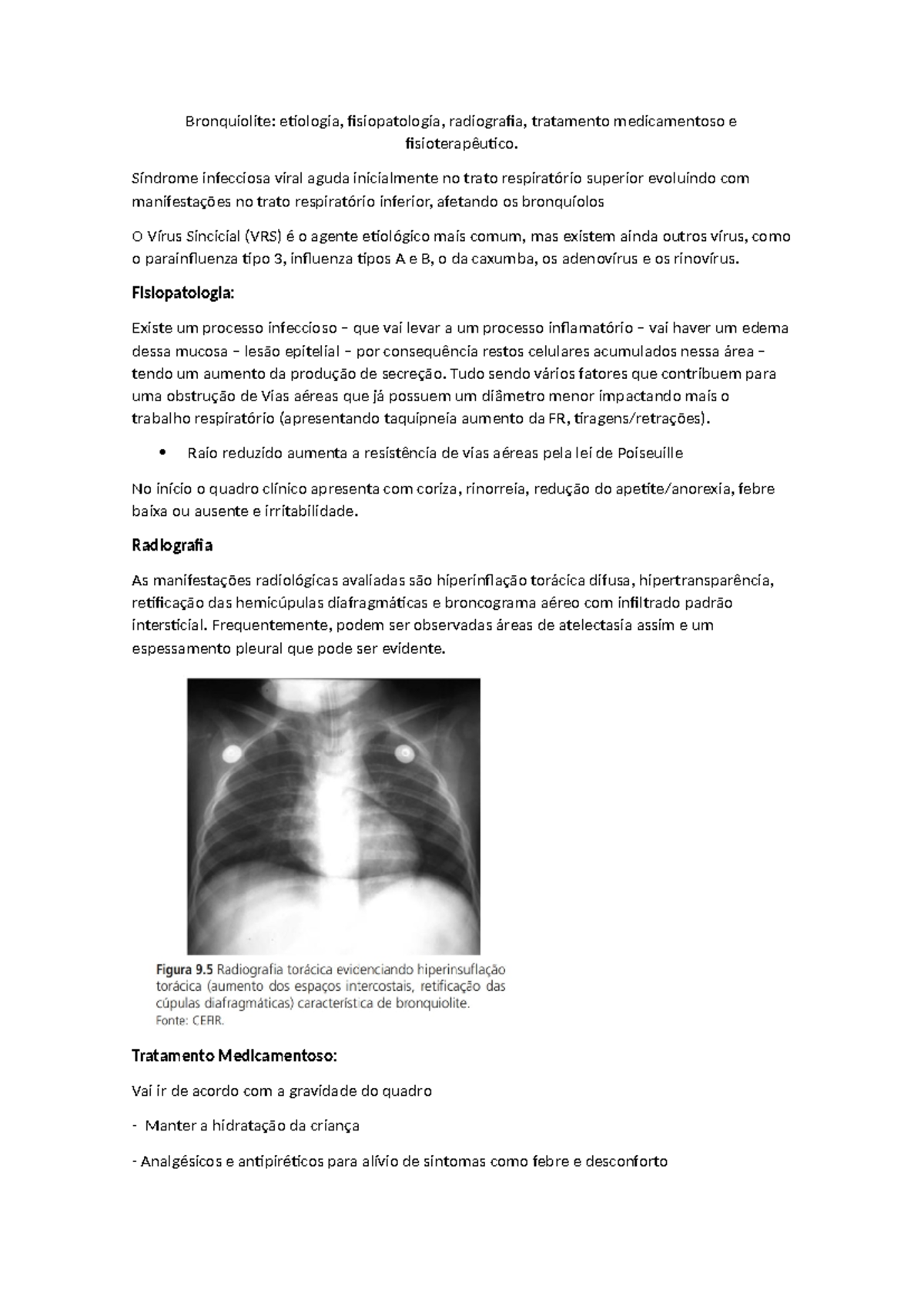resumo da aula parte 2 - Bronquiolite: etiologia, fisiopatologia ...
