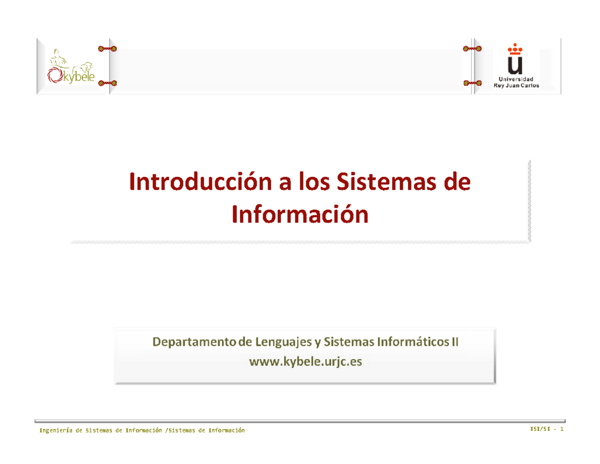 Introduccion a los Sistemas de Informaci - Introducción a los Sistemas de Información Contenido ...
