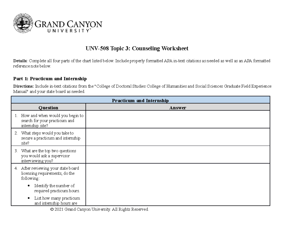 UNV 508 RS T3Counseling Worksheet - UNV-508 Topic 3: Counseling ...